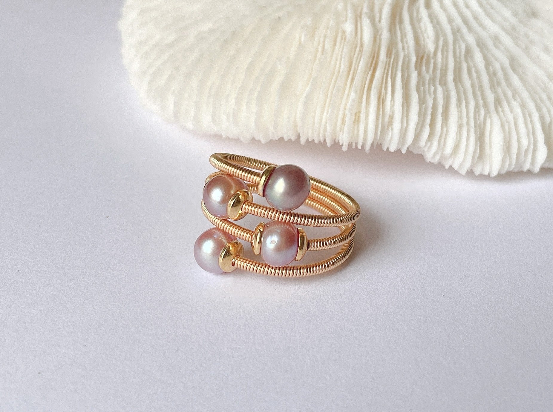 Purple handmade wired rings – Kooke studio